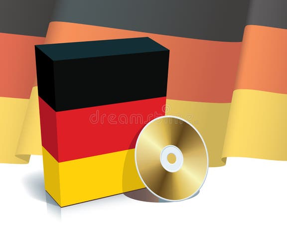 German software box and CD stock vector. Illustration of design - 9272432