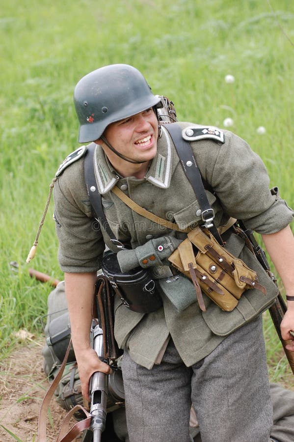 German soldier stock image. Image of macine, reenacting - 5231723
