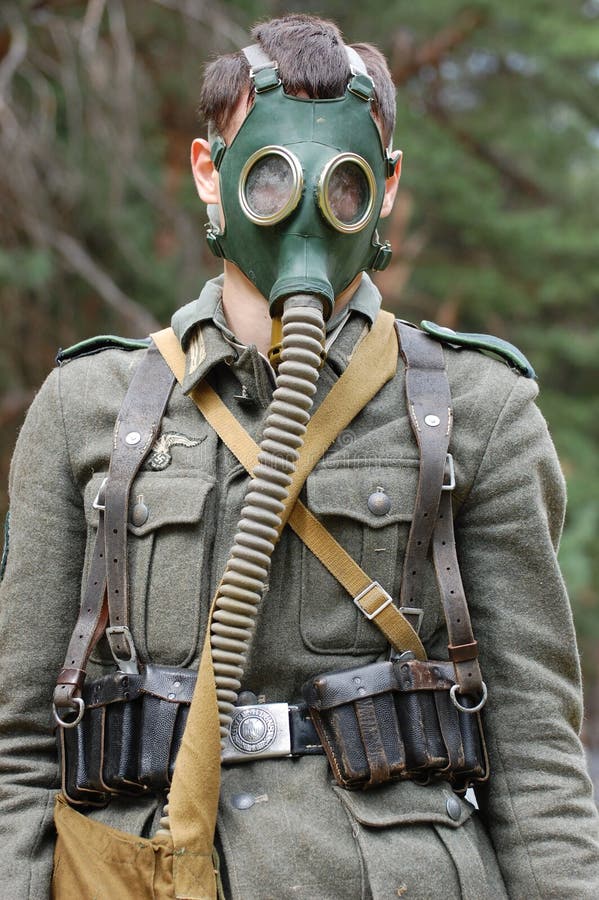 German Soldier In Gas Mask . WW2 Reenacting - Free Photo from ...