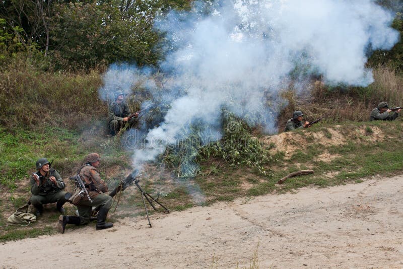 German Soldiers of WW2 at Combat Editorial Photography - Image of ...