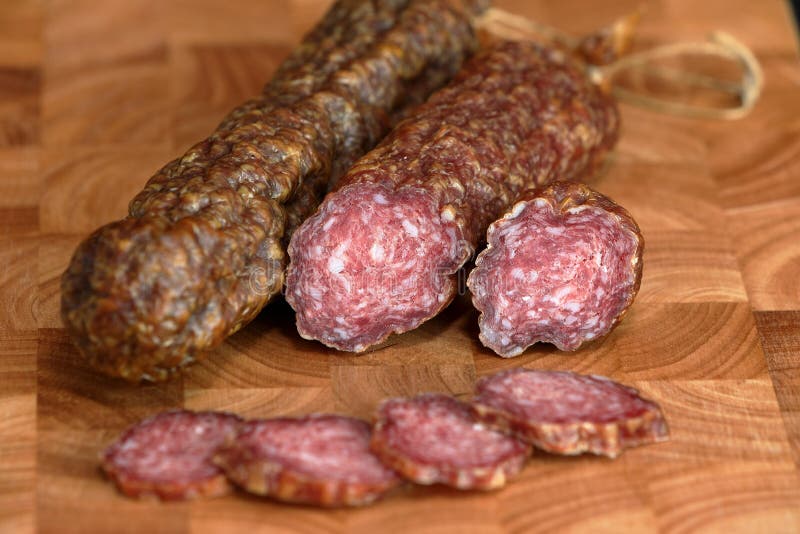 German Specialty Old Sausage Salami Stock Image - Image of salami ...