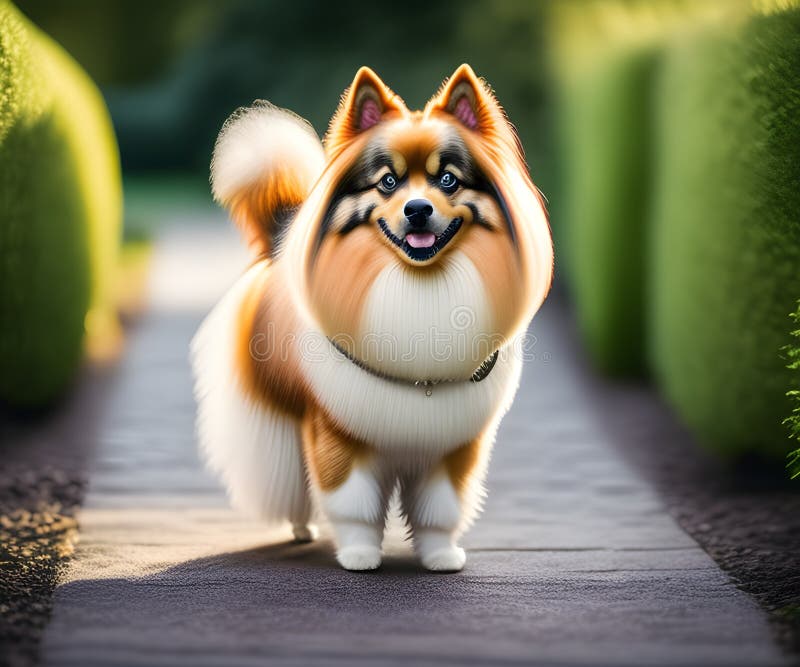 German Spitz Dog, Generative AI Illustration Stock Illustration ...