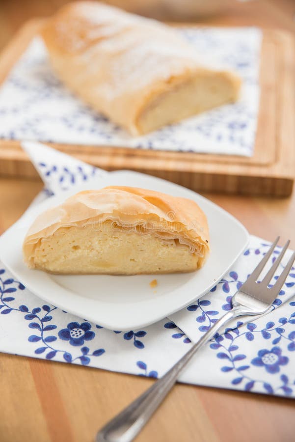 German Strudel with Cream Cheese Stock Photo - Image of food, afternoon ...