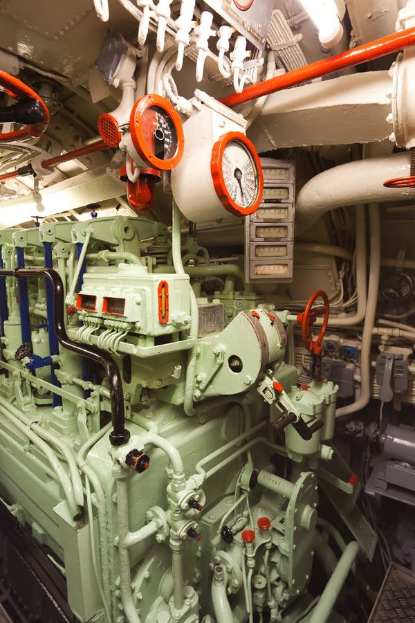 German Submarine - Diesel Engine Room Stock Photo - Image of room ...