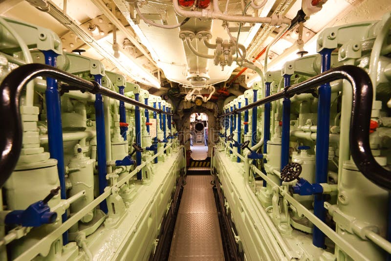 German Submarine - Engine Compartment Stock Image - Image of ...