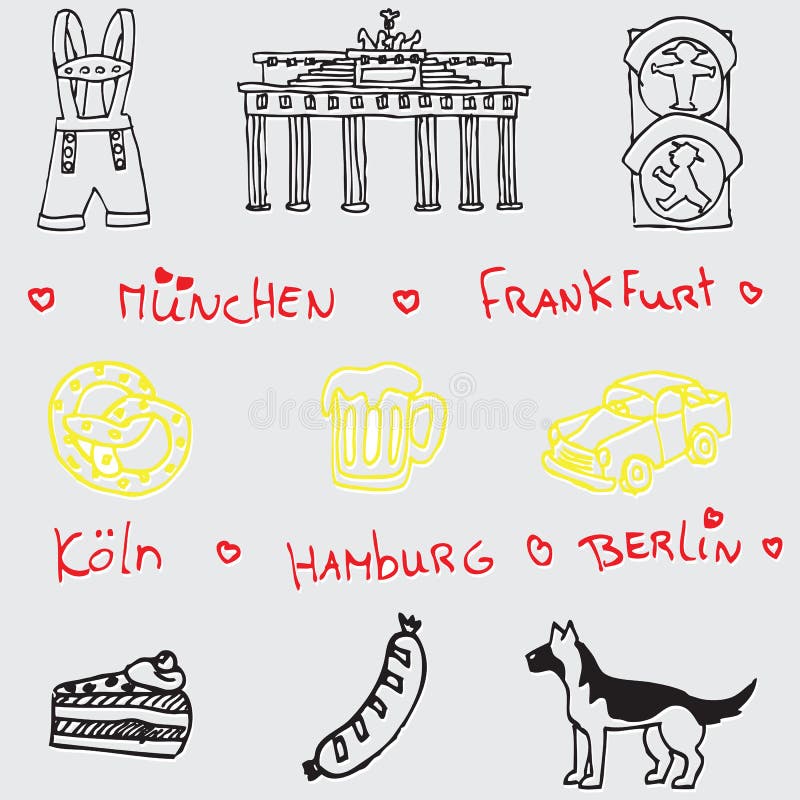 German Symbol Icon Seamless Pattern Stock Vector - Illustration of ...