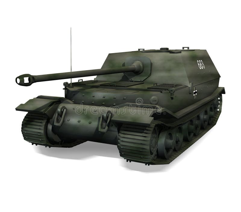 German Tank Ferdinand stock photo. Image of rendering - 71511336