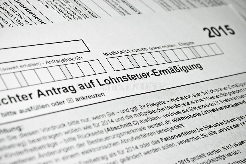 German tax form. stock image. Image of income, document - 48807819