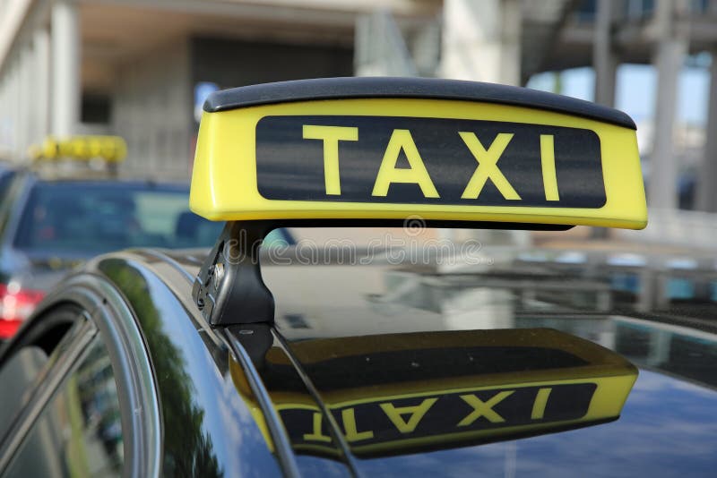 German Taxi Cabs Waiting in Line Stock Photo - Image of focus, line ...
