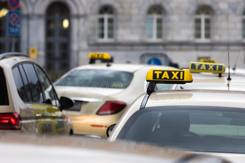 German taxi cab speeding stock image. Image of waiting - 110142231