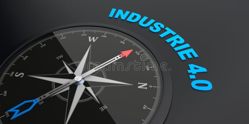 Black Compass Industrie 4.0 Stock Illustration - Illustration of ...
