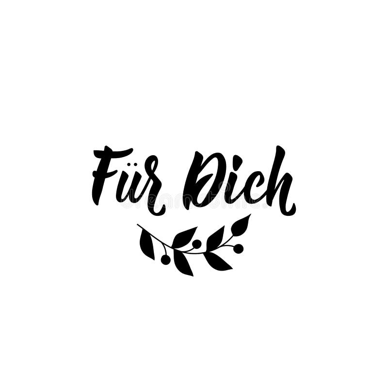 German Text: for You. Lettering. Banner. Calligraphy Vector ...