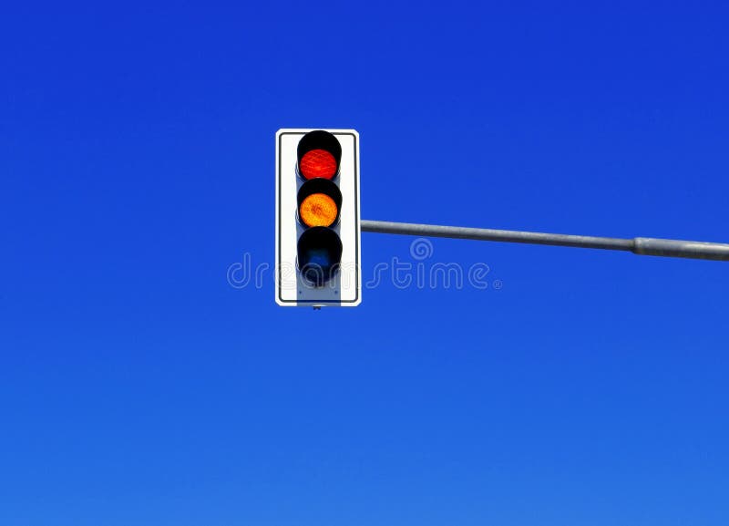 German Traffic Lights Show Amber and Red Stock Photo - Image of concept ...