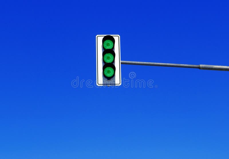 German Traffic Lights Show only Green Stock Image - Image of drive ...