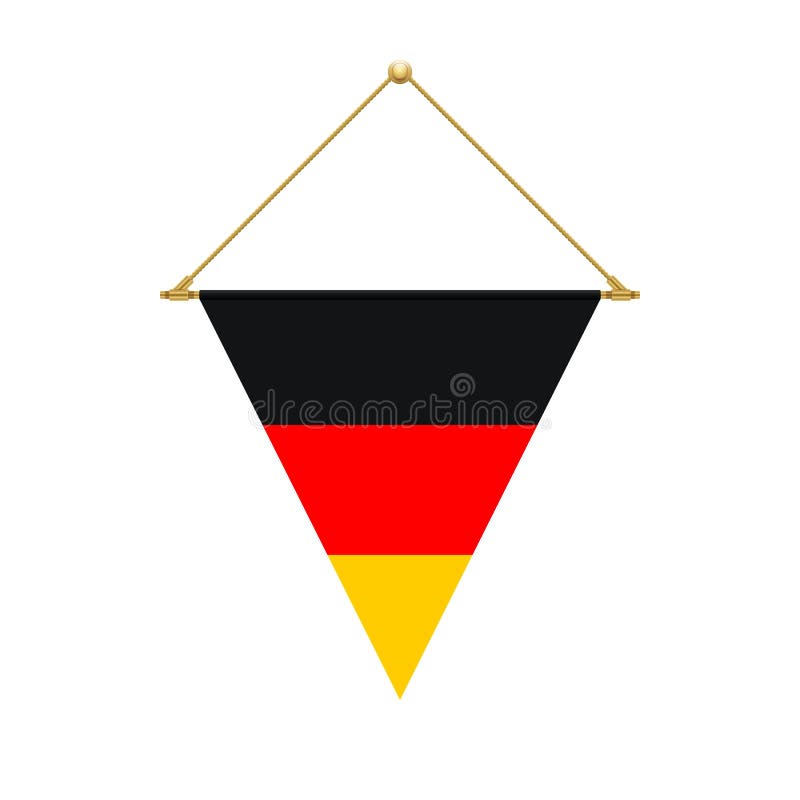 German Triangle Flag Hanging, Vector Illustration Stock Vector ...