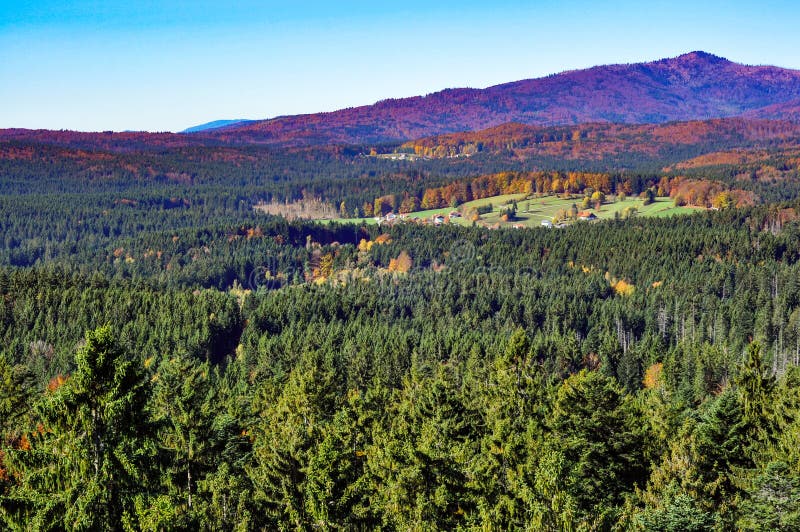 A German Village in the Bavarian Forest Stock Photo - Image of house ...