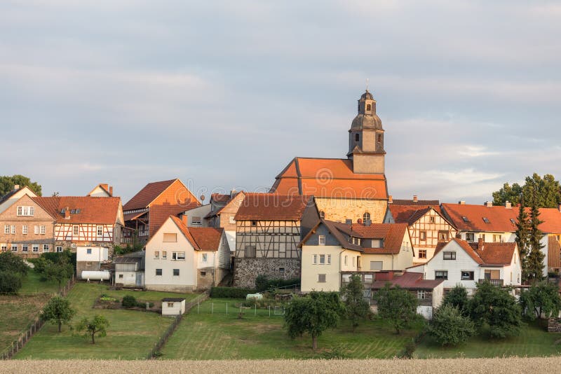 German Village in the Evening Stock Image - Image of village, buildings ...