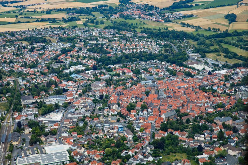 German Village or Town from Above. Top View. Landscape. Stock Photo ...