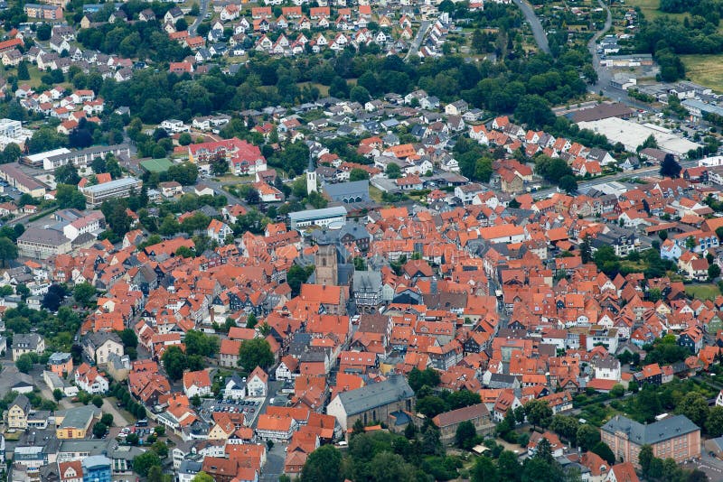 German Village or Town from Above. Top View. Landscape. Stock Photo ...