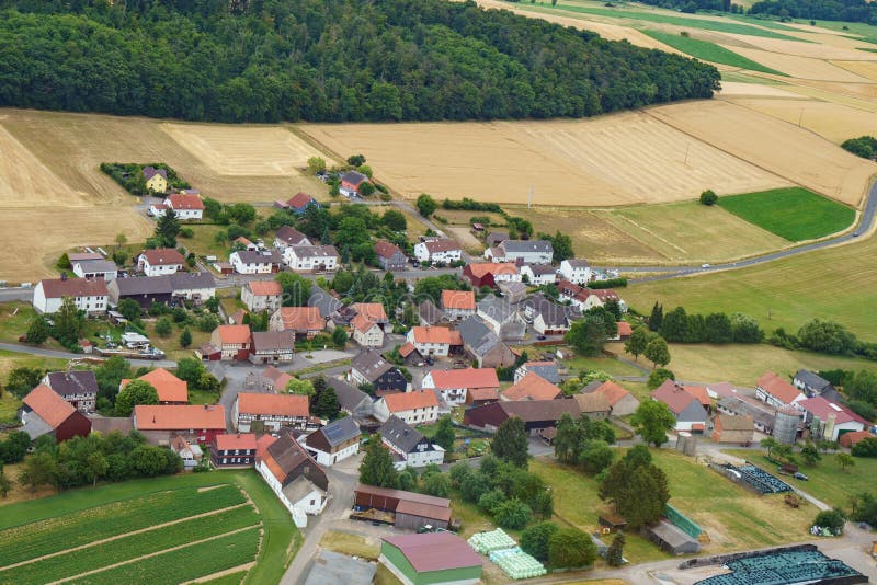German Village or Town from Above. Top View. Landscape. Stock Image ...