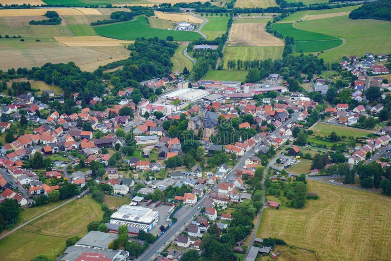 German Village or Town from Above. Top View. Landscape. Stock Image ...
