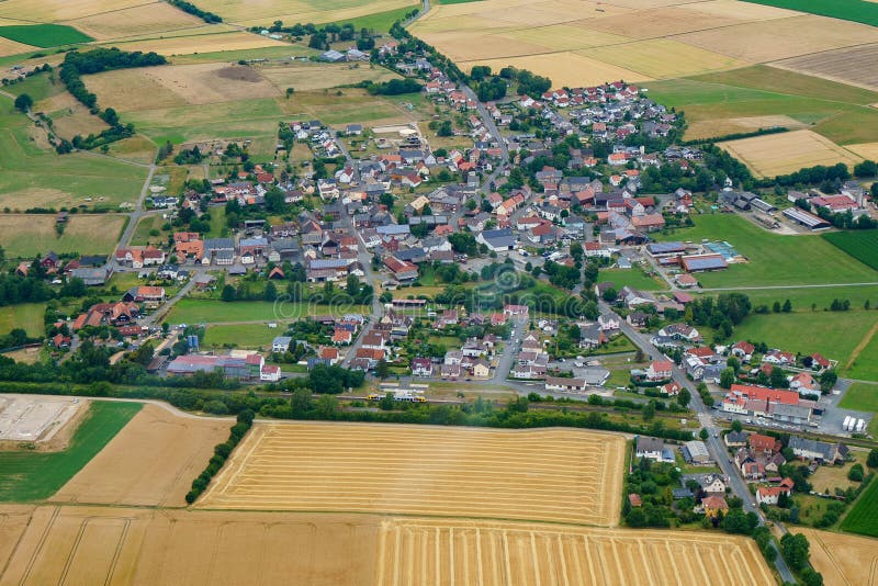 German Village or Town from Above. Top View. Landscape. Stock Image ...