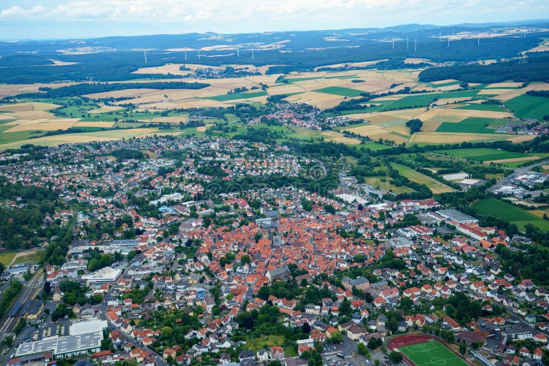 German Village or Town from Above. Top View. Landscape. Stock Image ...