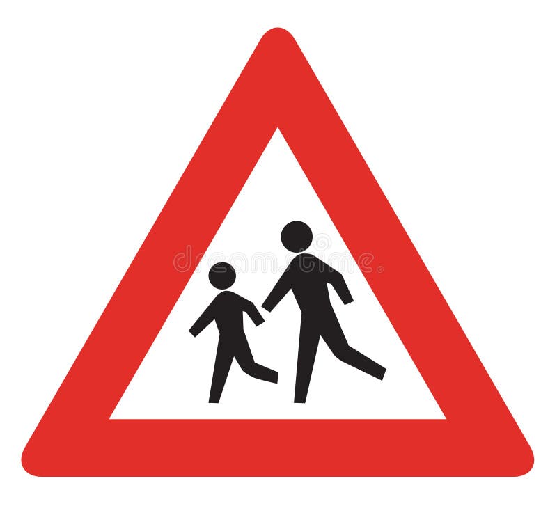 German Warning Sign about Children on the Road Stock Illustration ...