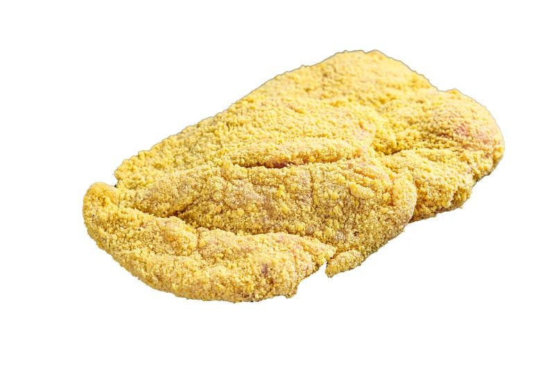 German Weiner Schnitzel Em Bruto. Isolado Em Fundo Branco. Imagem de ...