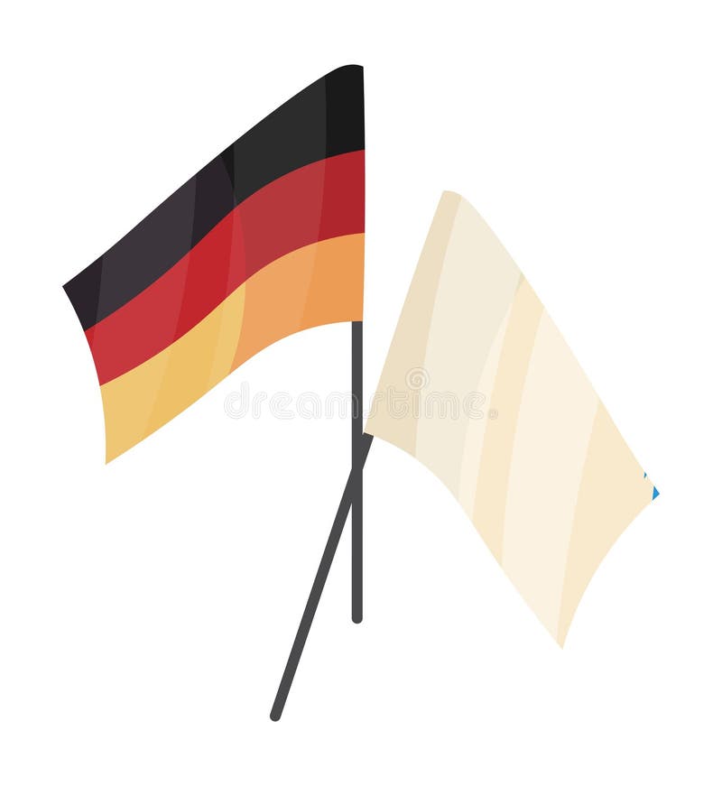 German and White Flags are Illustrated with a Simplistic Design the ...