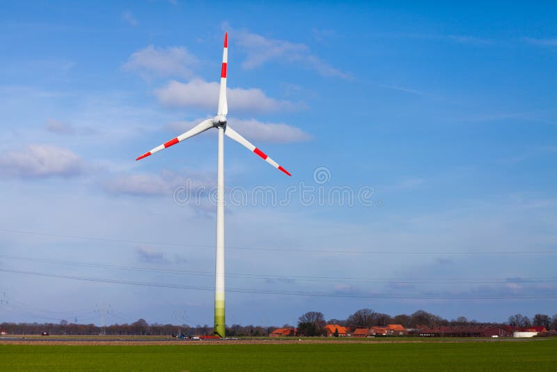 German Wind Turbine in a Landscape Stock Image - Image of green ...