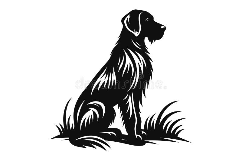 German Wirehaired Pointer Digital Art, Stylish Hunting Dog Vector File ...