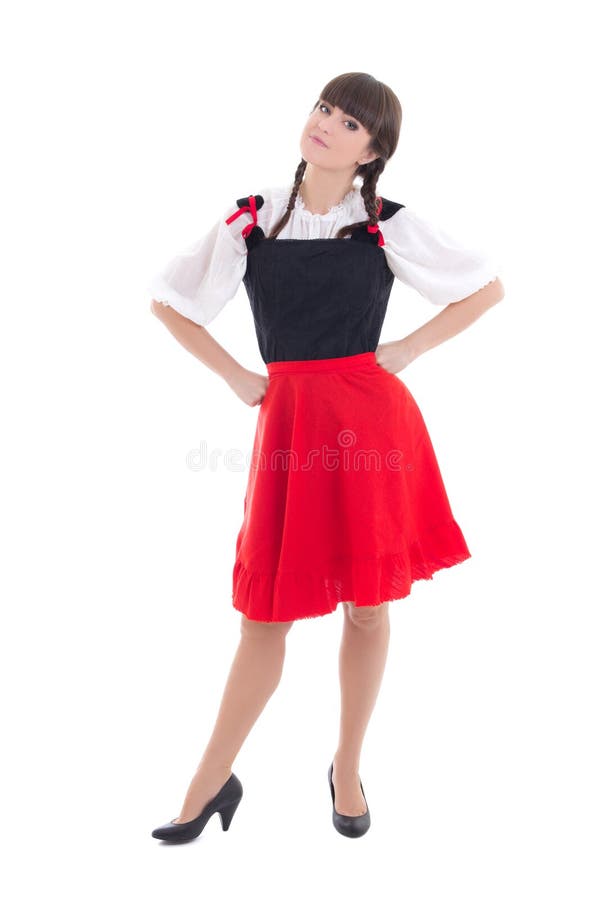 German Woman in Typical Bavarian Dress Dirndl Stock Image - Image of ...