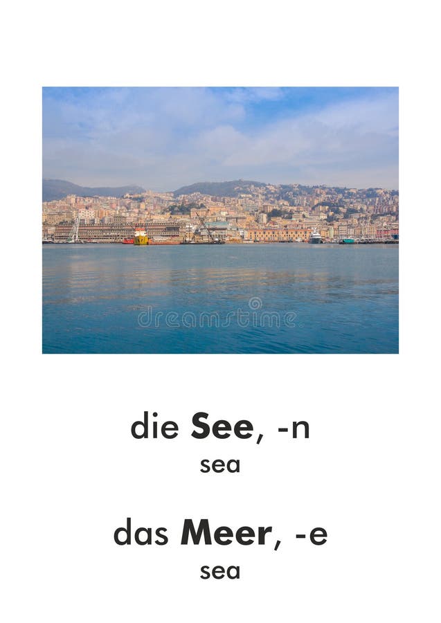 German word card: See (see stock photo. Image of meer - 177923644