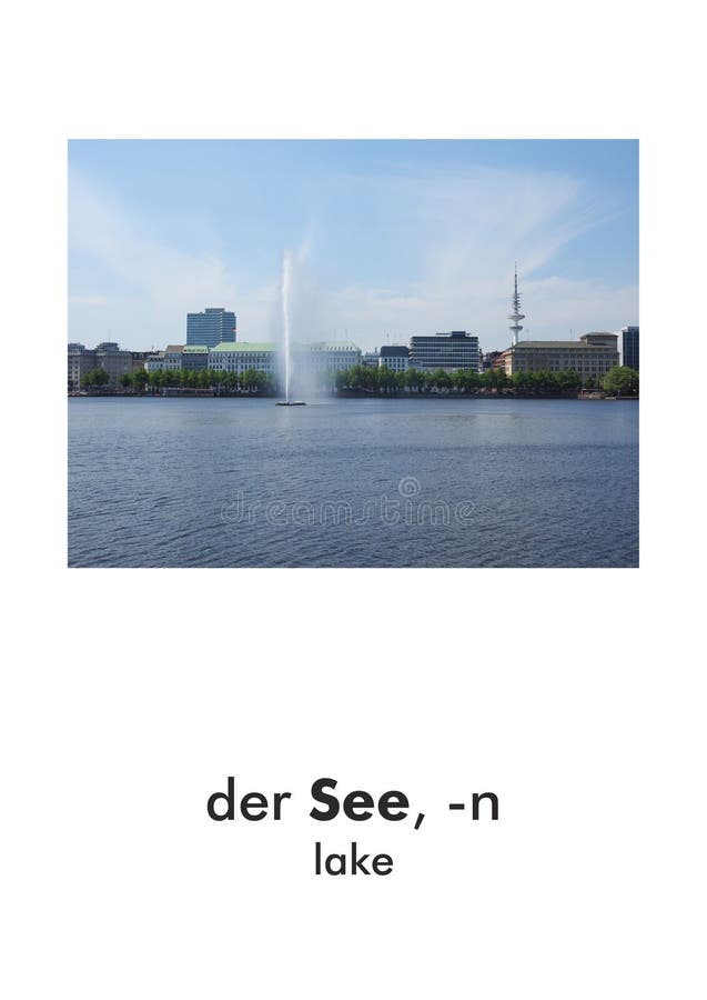 German Word Card: See (lake Stock Image - Image of lake, european ...