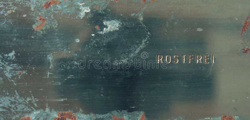 German Word Stainless on a Rusty Steel Background Stock Image - Image ...