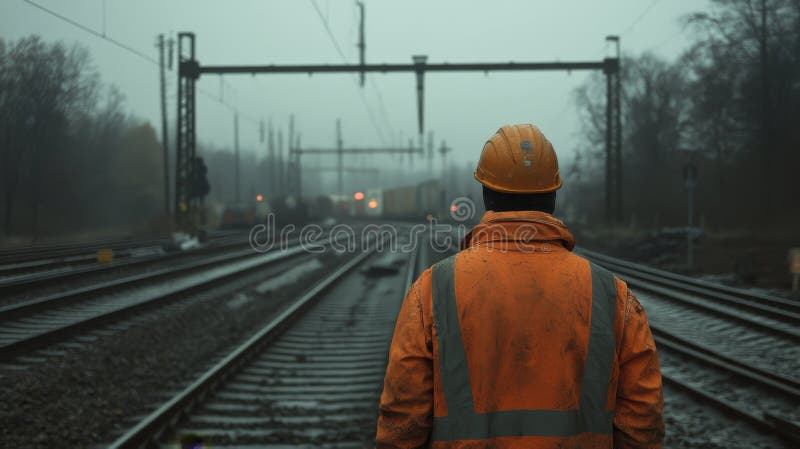German Worker Engaged in Railway Construction for Infrastructure ...