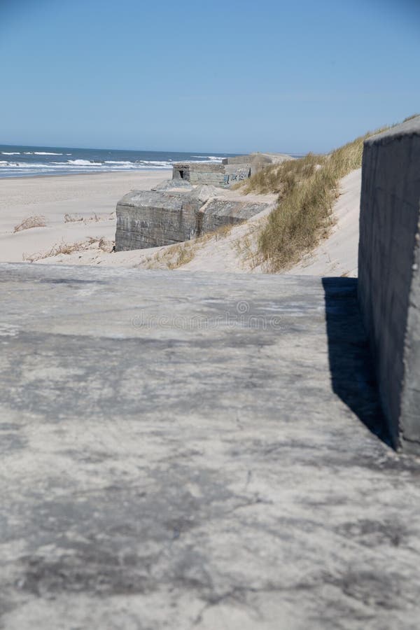 The WW2 Bunker at the Danish Western Coast Stock Image - Image of ...