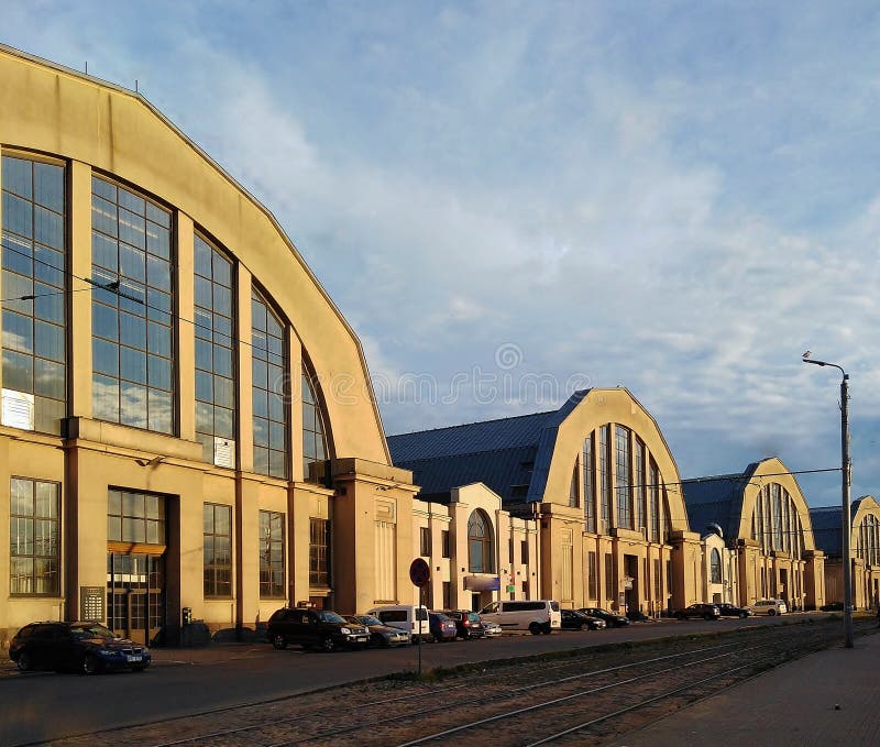 German Zeppelin Hangars, Now Riga Central Market Editorial Photography ...