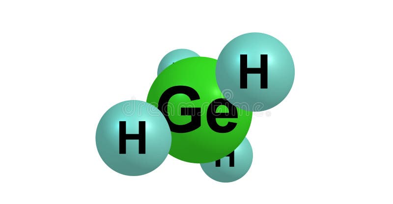 Germane Molecular Structure Isolated on White Stock Illustration ...