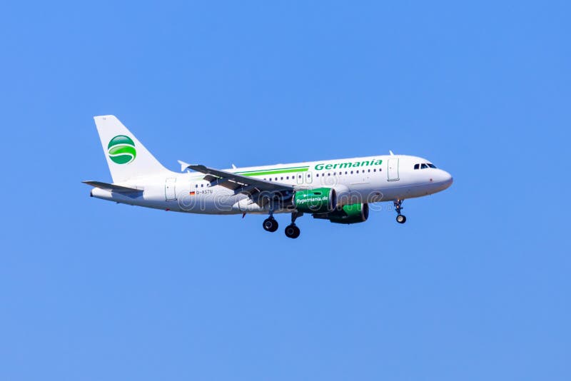 Germania flygbuss A319 redaktionell bild. Bild av himmel - 66424881