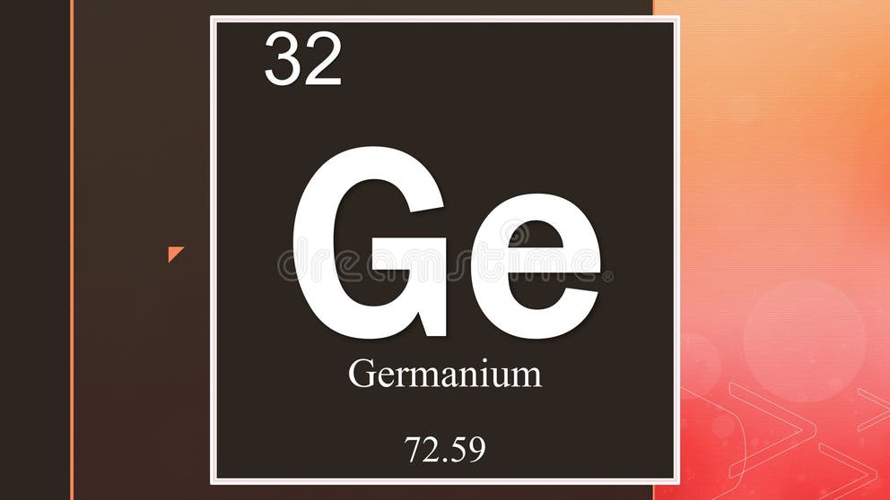 Germanium Chemical Element Symbol on Brown Red Solid and Gradient ...