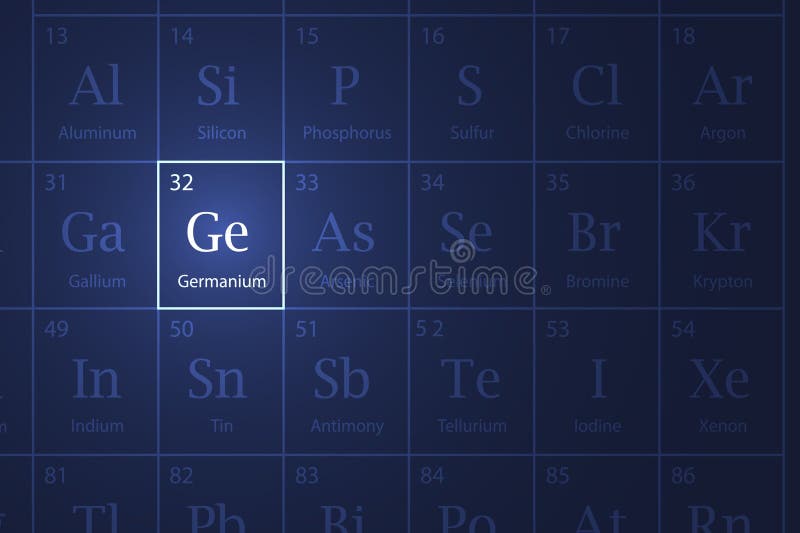Germanium Element Glowing in a Dark Periodic Table Stock Vector ...