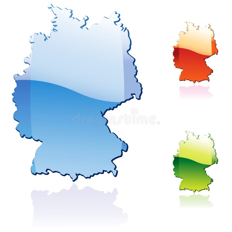 3D Germany White Map on Grey Stock Illustration - Illustration of ...