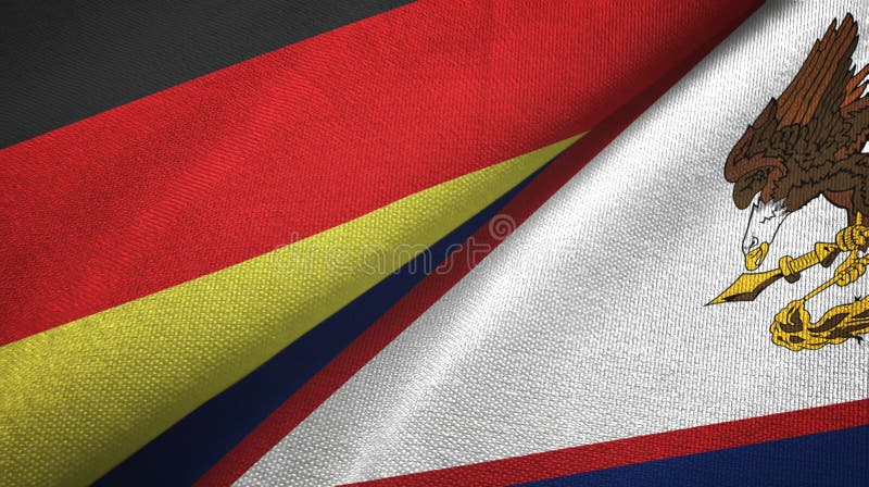 Germany and American Samoa Two Flags Textile Cloth, Fabric Texture ...