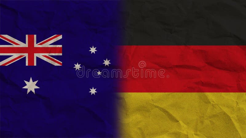 Germany and Australia Flags Together, Crumpled Paper Effect 3D ...