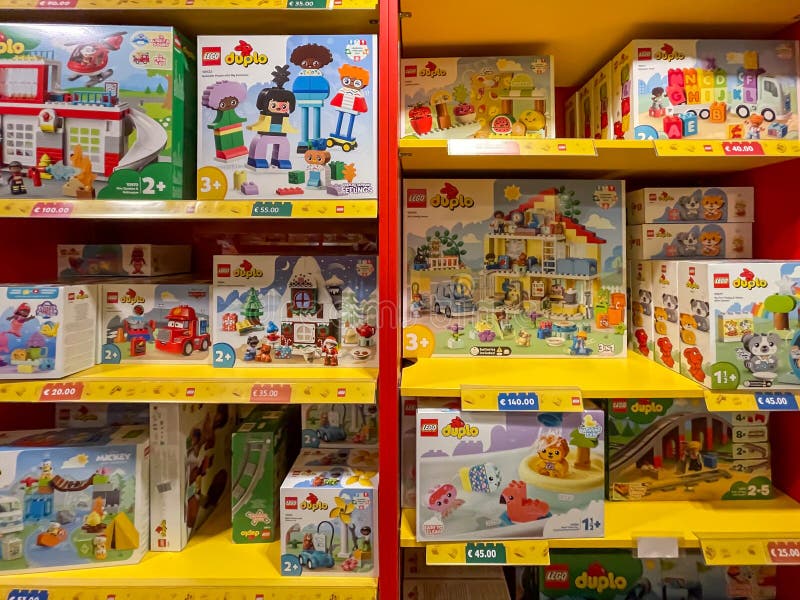 Germany Berlin August 12, 2024. a Shelf of Legos with a Variety of ...