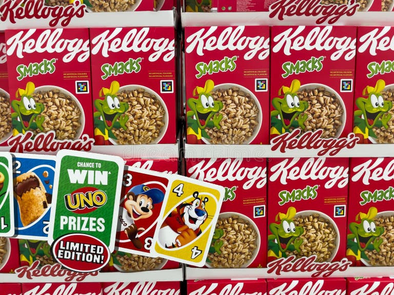 Germany Berlin August 31, 2024. a Stack of Kellogg S Cereal Boxes with ...