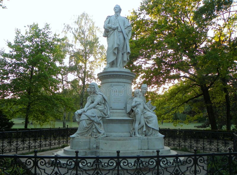Germany, Berlin, Ebertstrasse, Goethe Monument Stock Image - Image of ...