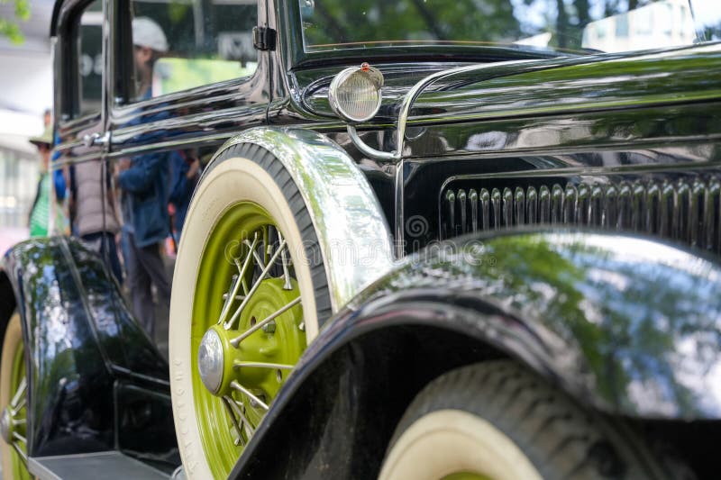 Germany Berlin May 11, 2025. Side View with Ladybug on Headlight ...
